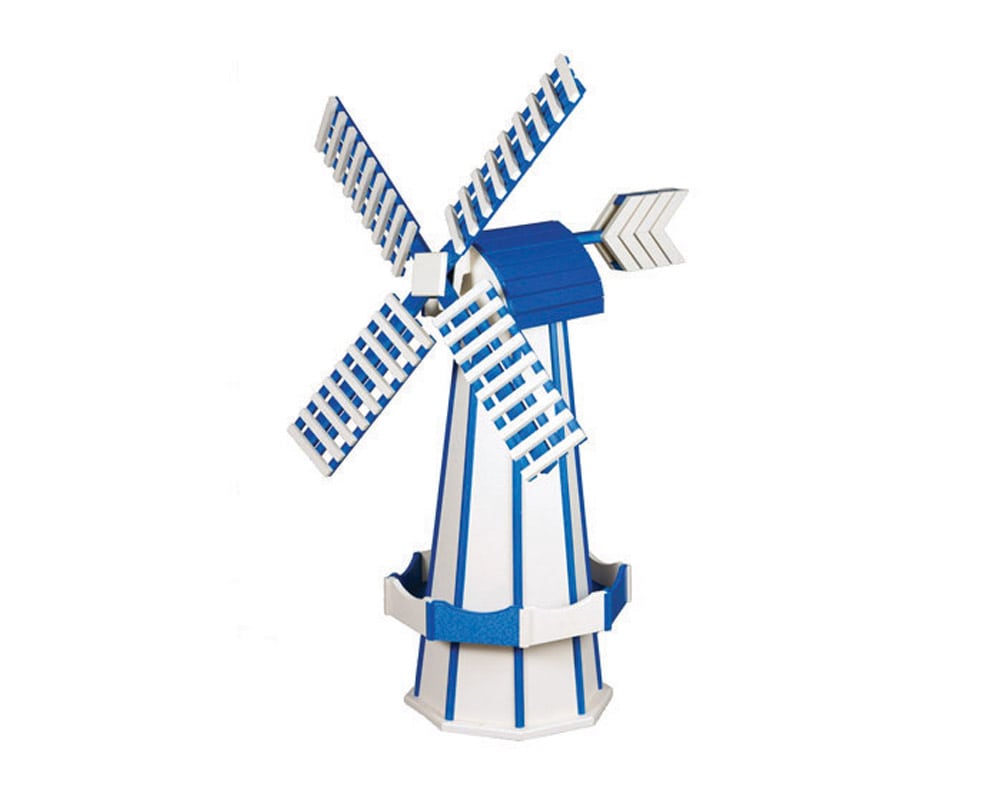 White & Bright Blue Windmill - Green Acres Outdoor Living