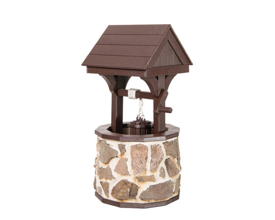 Brown Stone Wishing Well Lawn Ornament | Green Acres Outdoor Living