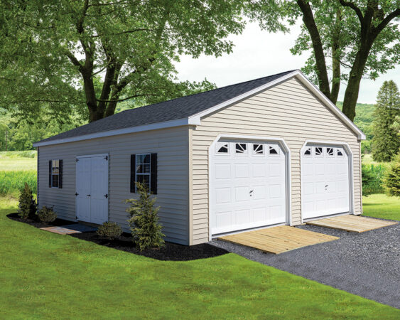 Vinyl Double-Wide A-Frame Garages | Green Acres Outdoor Living